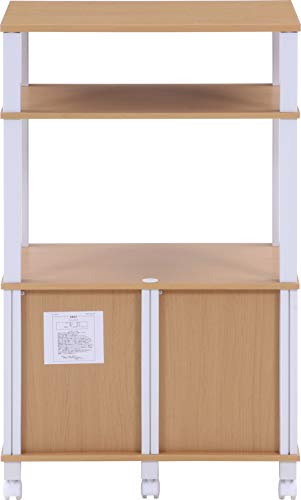 Fuji Boeki 99906 Multi Wagon, Kitchen Wagon, Width 23.5 inches (59.7 cm), Natural, White, Easy Assembly, Comes with Casters