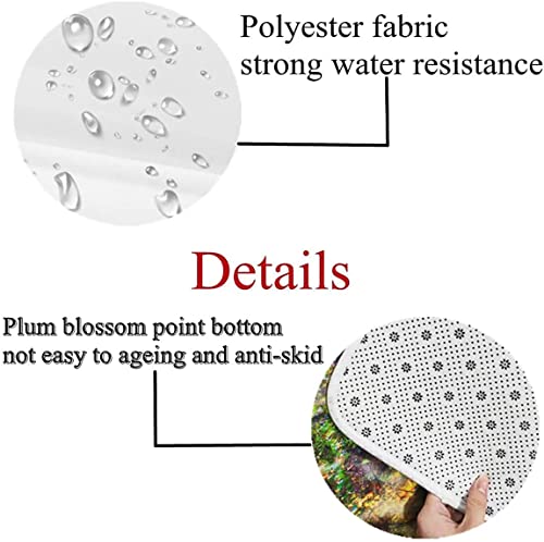 4PCS Glitter Diamond Shower Curtains with Rugs Bath Mat Toilet Lid Cover and 12 Hooks Waterproof Bling Bathroom Shower Curtain Set