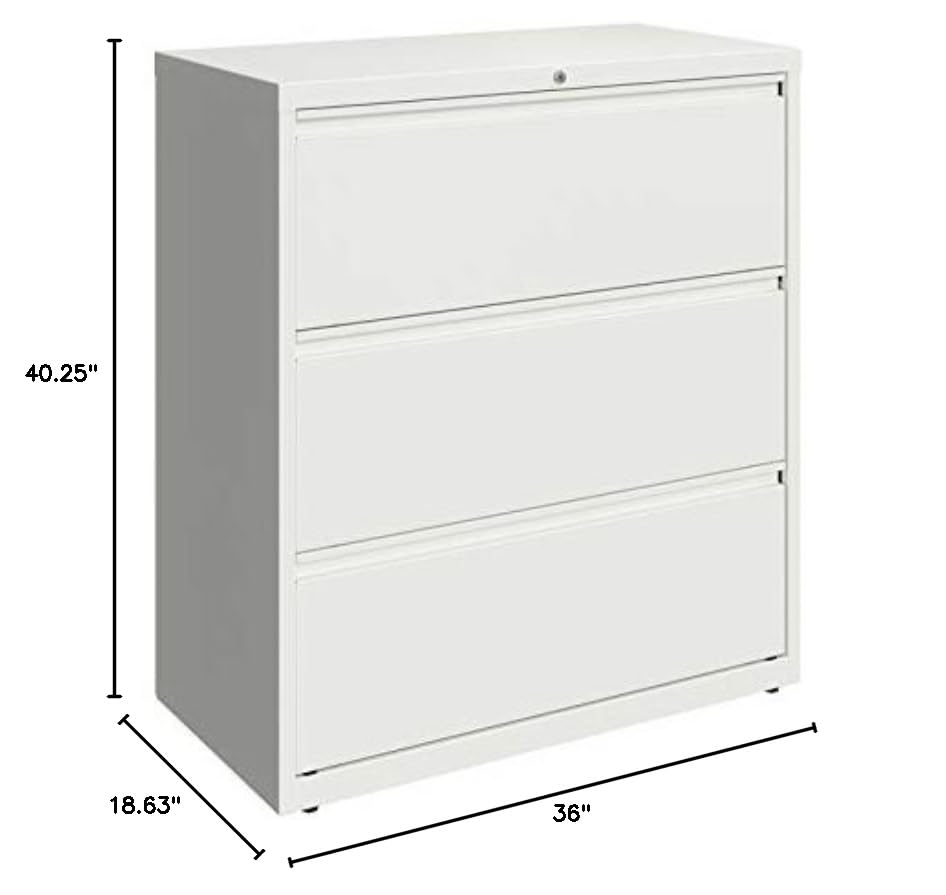 Hirsh 36-in Wide HL10000 Series 3 Drawer Metal Lateral File Cabinet White