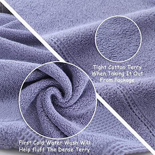 JEFFSUN Colorful Cotton Washcloths, Ultra Soft and Highly Absorbent Bathroom Face Cloths 13 X 13 Inch (6-Pack)