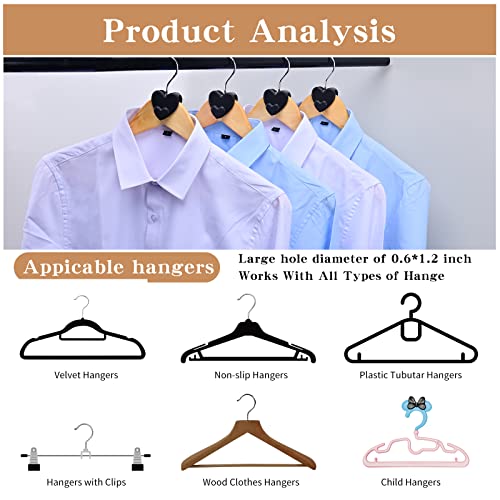 12 Pack Clothes Hanger Connector Hooks,Space Saving Hearts Hanger Hooks to Create Up to 5X More Closet Space, Heavy Duty Cascading Clothes Hanger Hooks,Hanger Extender Clips Fits All Types of Hangers