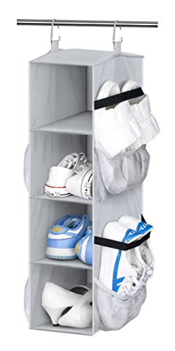SLEEPING LAMB Short Hanging Shoe Organizer for Closet and 6 Shelves Jumbo Hanging Closet Organizer and Storage
