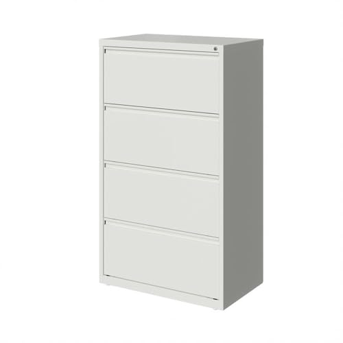 Hirsh 30-in Wide HL10000 Series 4 Drawer Metal Lateral File Cabinet White