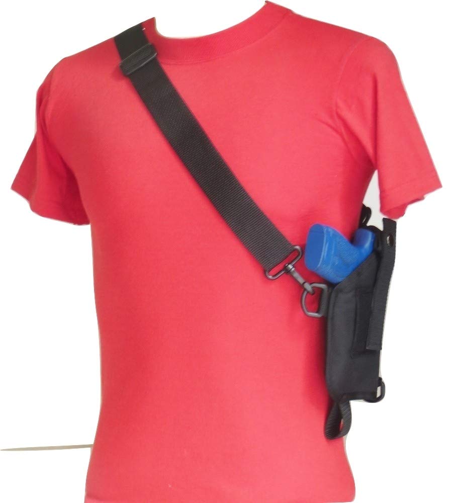 Bandolier Shoulder Holster for Shield EZ 2.0 S&W M&P, 9mm & 380 and M&P 2.0 Compact 22 Pistols Both with 3.675" - 3.8" Barrels Black