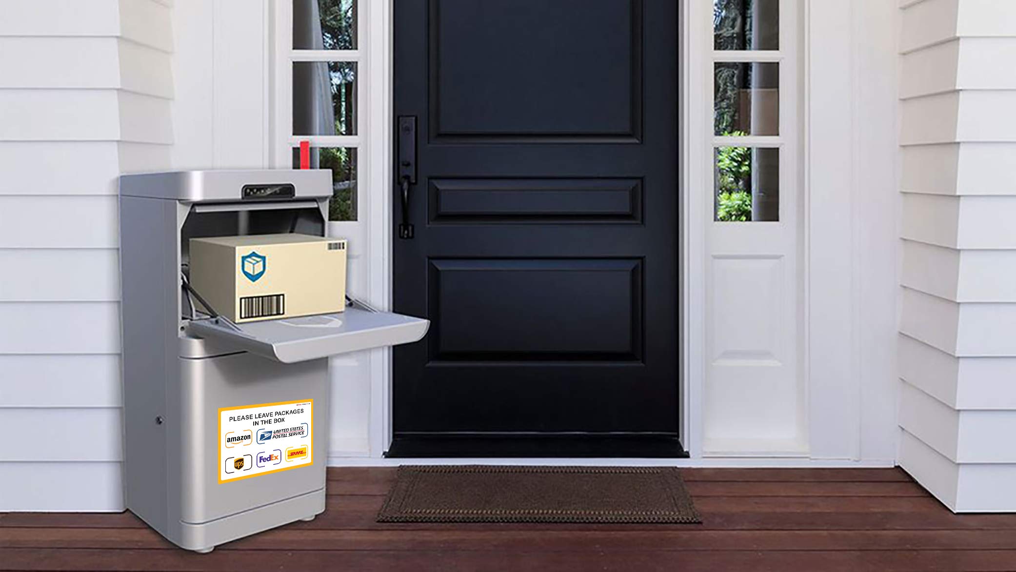 IGNIXIA Pack of 02 Package Delivery Sign Decals, Delivery Instructions for Amazon, Fedex, DHL, Ups, Usps Sign 10 x 7 inches Self Adhesive Sticker with Glossy Lamination
