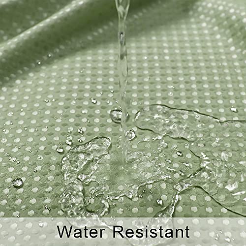 Mrs.Naturall Sage Green Boho Spring Shower Curtains for Bathroom Ombre Waterproof Liner Bath Decor Textured Fabric Shower Curtain Sets with Hooks Machine Washable 70 x 72 inch Long