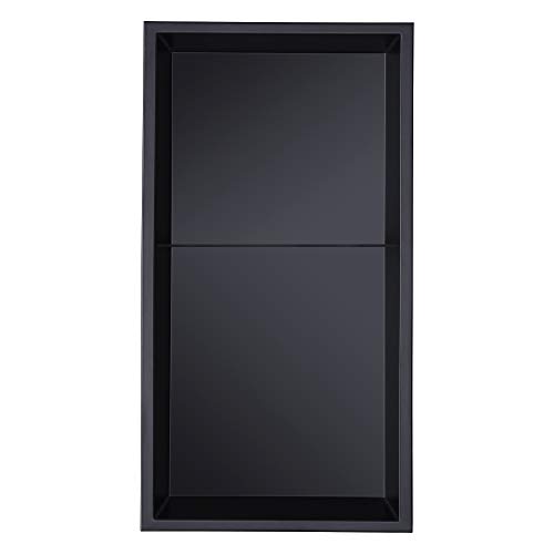 DecoMust 24β X 12β Stainless Steel Shower Niche Modern and Elegant Design, Easy to Install, Perfect for Shampoo and Soap Storage (Matte Black)