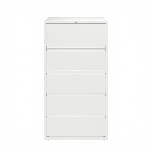 Hirsh 36-in Wide HL10000 Series 5 Drawer Metal Lateral File Cabinet White