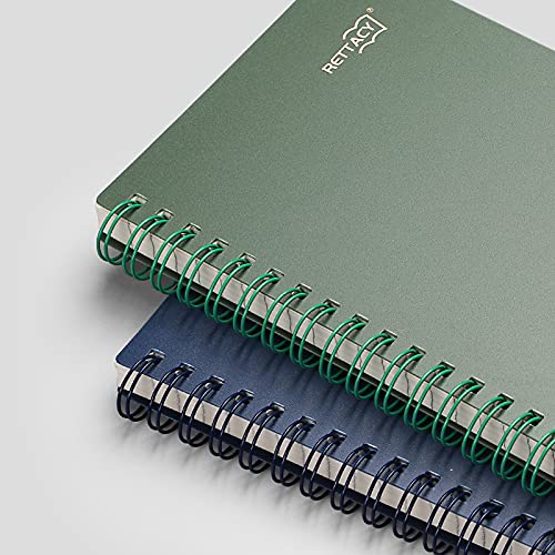 RETTACY Spiral Notebook 6-Pack - Notebooks College Ruled with 160 Pages per Pack, Pocket Notebook for Work, School, Writing, 100 GSM Premium Acid-Free Paper, Twin-Wire Binding, 4.5" × 5.7"