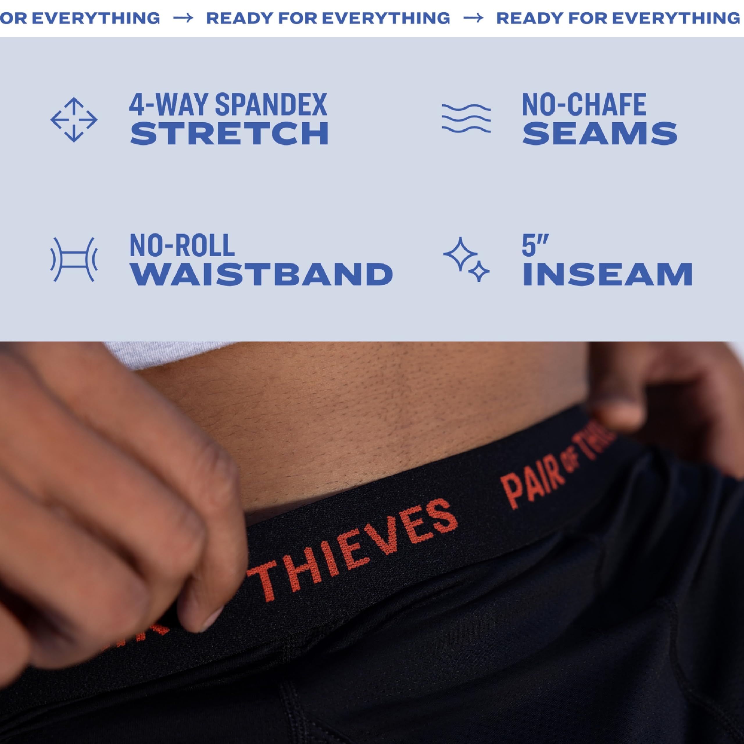 Pair of Thieves Soft Cotton Boxer Briefs for Men Pack (4 Pack) - Tagless Underwear for Men Pack Black