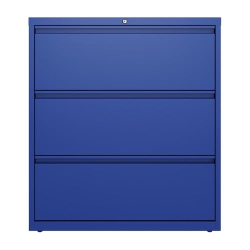 Hirsh 36-in Wide HL10000 Series 3 Drawer Metal Lateral File Cabinet Classic Blue