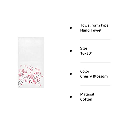 Naanle Beautiful Cherry Blossoms Flowers Butterfly Soft Highly Absorbent Guest Large Home Decorative Hand Towels Multipurpose for Bathroom, Hotel, Gym and Spa (16 x 30 Inches)