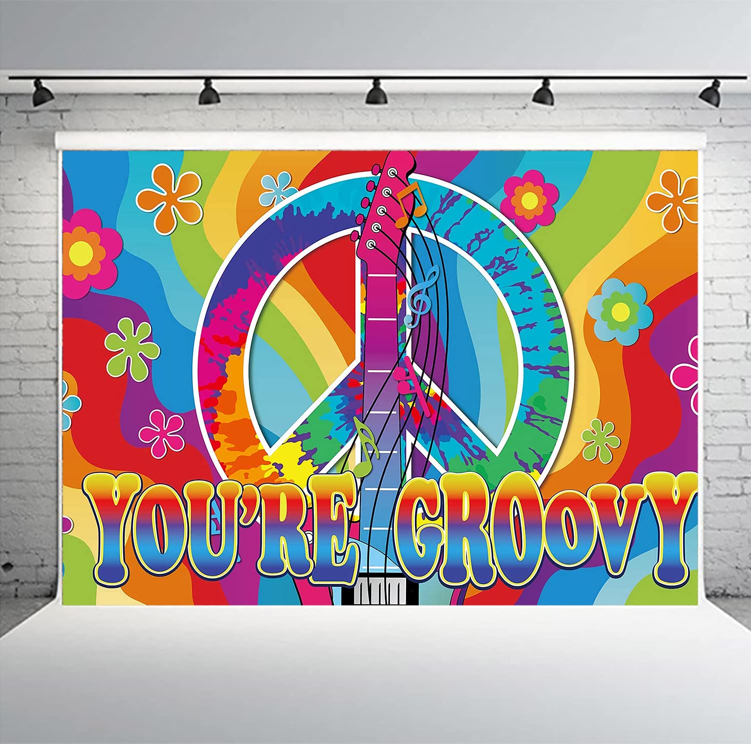 PHMOJEN Groovy Backdrops for Photography 7x5FT Groovy Sign 60's Party Scene Setters Wall Decoration Photo Backgrounds Wall Paper Room Mural Props BJDSPH193