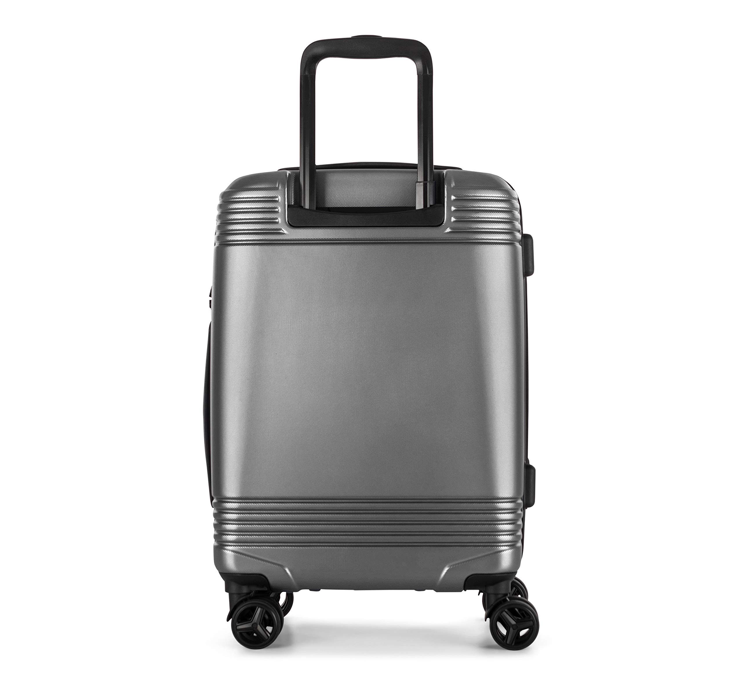Bugatti Nashville Collection 20 Inch Hard Shell Spinner Carry On Bag for Airplanes, Hardside Expandable Suitcase with 360-Degree Spinner Wheels, Retractable Handle, Airline Approved, Charcoal