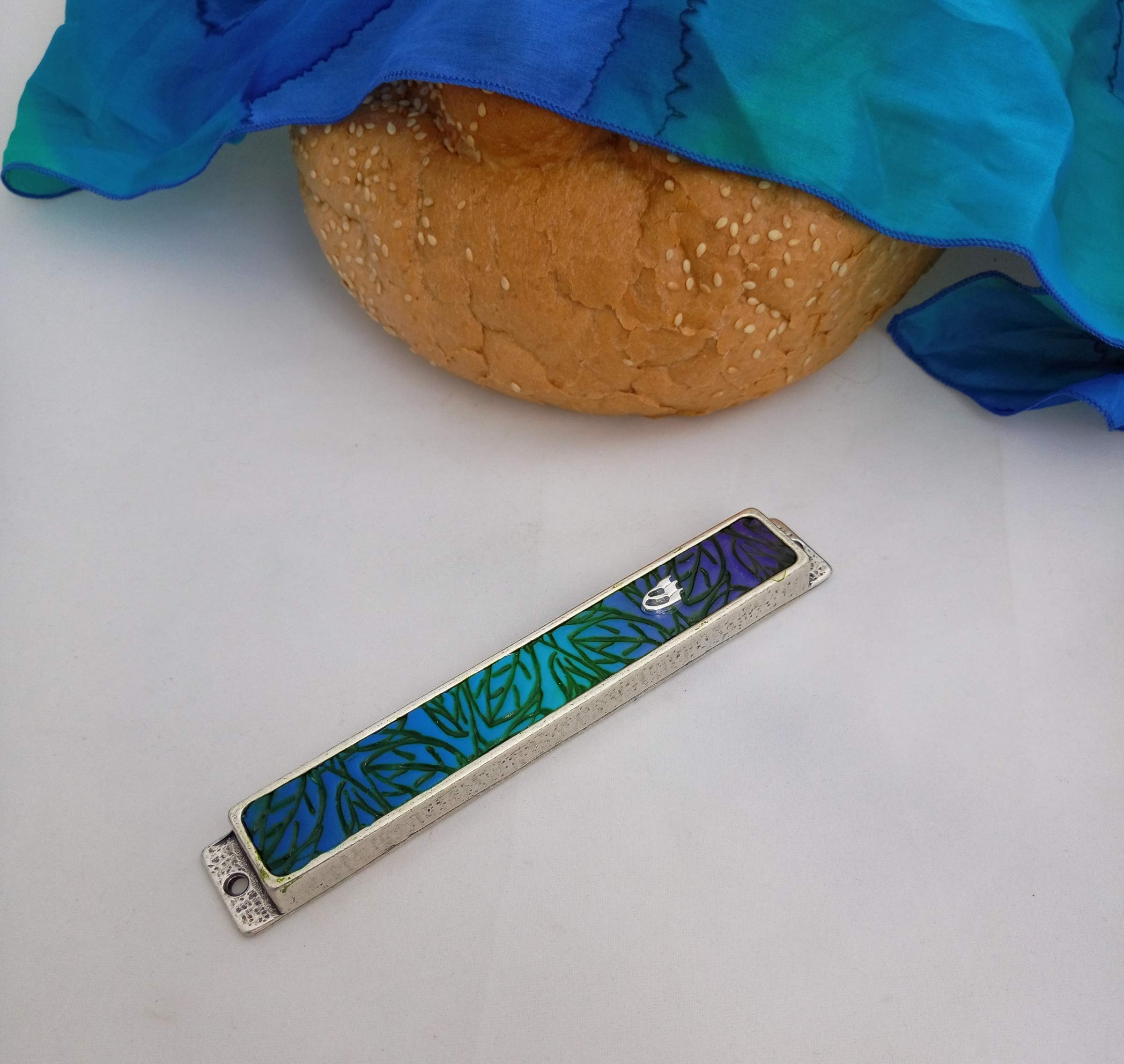 Mezuzah Case, Handmade Judaica Art by Israeli artist, perfect as wedding and Bar Mitzvah Gift