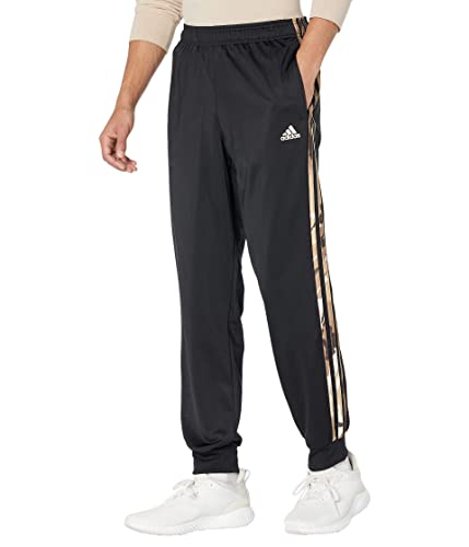 adidas Men's Warm-up Tricot Tapered Camo Track Pant, Black, Medium