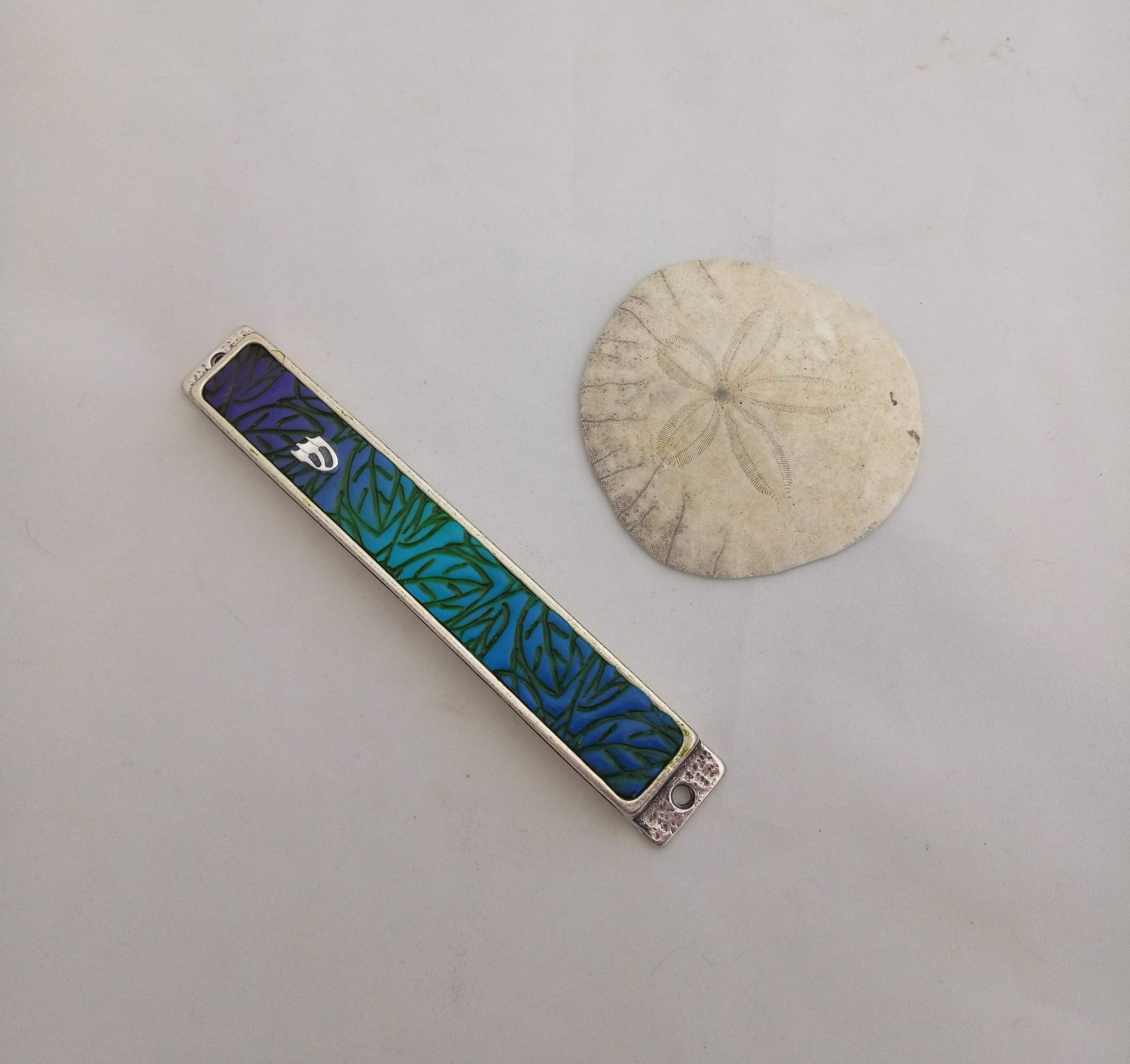 Mezuzah Case, Handmade Judaica Art by Israeli artist, perfect as wedding and Bar Mitzvah Gift