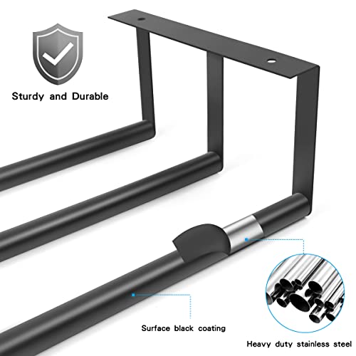 Wall Mounted Towel Rack Bathroom Towel Storage Metal Towel Holder for Storing Towels, Bath Towels, Bathrobes (Black)