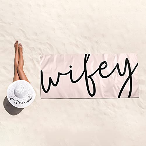 Santa Barbara Design Studio Lili + Delilah Quick Dry Oversized Beach Towel, 78 x 35-Inch, Wifey