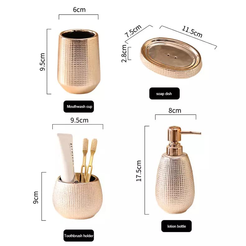 Dash of Mountain Bathroom Accessory Set β Bathroom Soap Dispenser and Toothbrush Holder Set β Bathroom Accessories Sets Complete with Toothbrush Holder, Soap Dispenser, Soap Dish, Vanity Cup