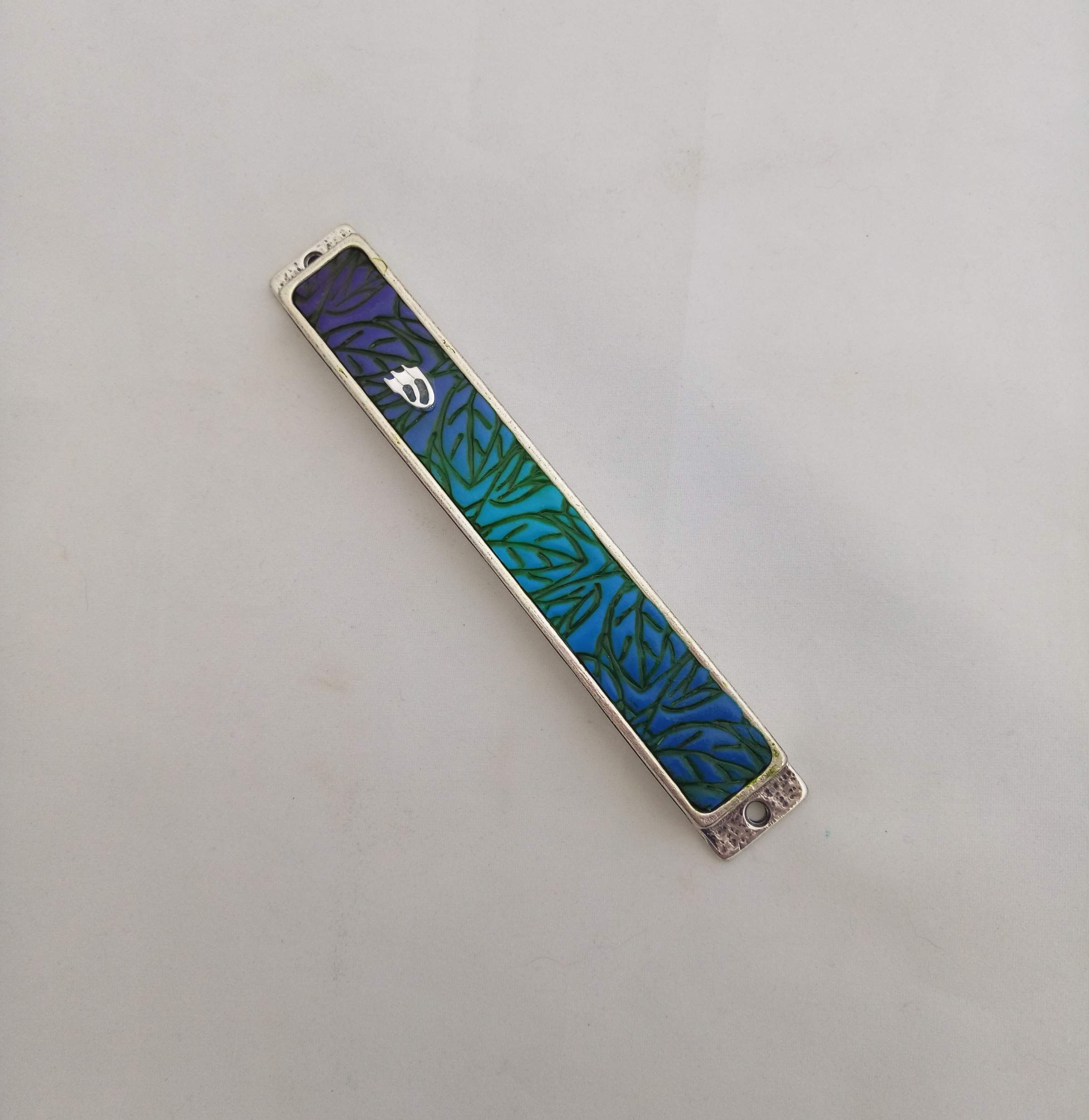 Mezuzah Case, Handmade Judaica Art by Israeli artist, perfect as wedding and Bar Mitzvah Gift