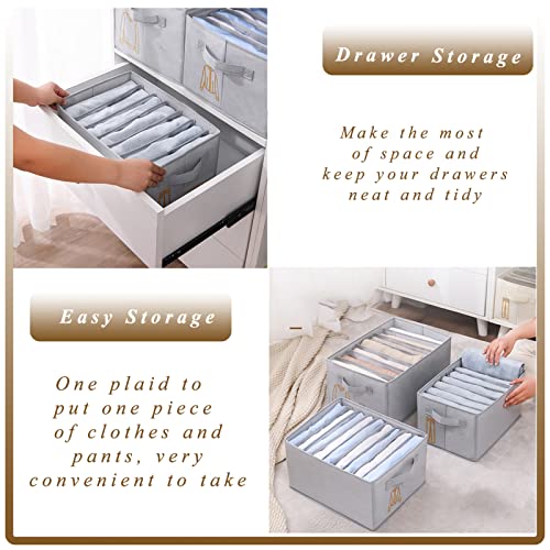 LVQING Clothes Drawer Organizers，Wardrobe Clothes Organizer Wardrobe Boxes with X-Large Compartments Clothes Organizer for Closet with Support Board Sturdy and Stackable Bins for Wardrobe