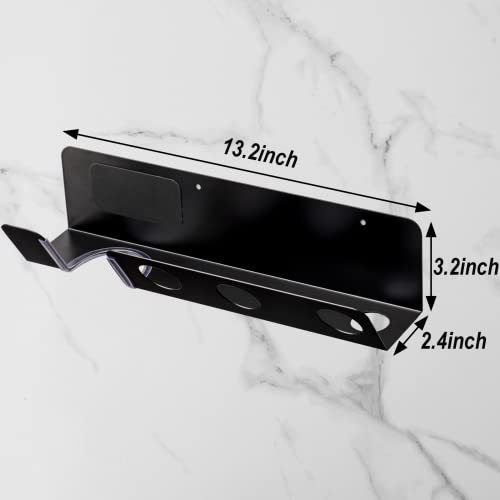 Hair Dryer Holder for Dyson Supersonic - Wall Mounted, Black Strong Magnetic Bracket Organizer for Attachments, Space-Saving Blow Hair Dryer Storage Shelf, Sturdy Bathroom Hair Care Tool Rack