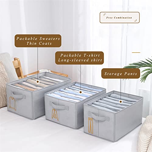 LVQING Clothes Drawer Organizers，Wardrobe Clothes Organizer Wardrobe Boxes with X-Large Compartments Clothes Organizer for Closet with Support Board Sturdy and Stackable Bins for Wardrobe