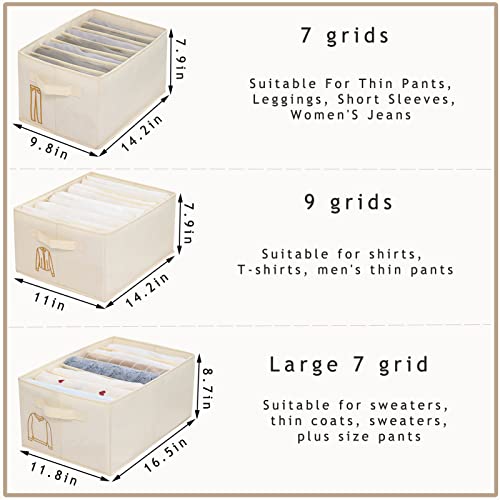 LVQING Clothes Drawer Organizers，Wardrobe Clothes Organizer Wardrobe Boxes with X-Large Compartments Clothes Organizer for Closet with Support Board Sturdy and Stackable Bins for Wardrobe