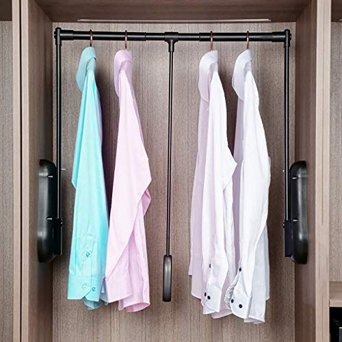 Drop-Down Wardrobe Hanger, Adjustable Aluminum Closet Storage Rack, Large Retractable Cloth Hanger, Save Space, Load 30KG (Size : 510-650mm)