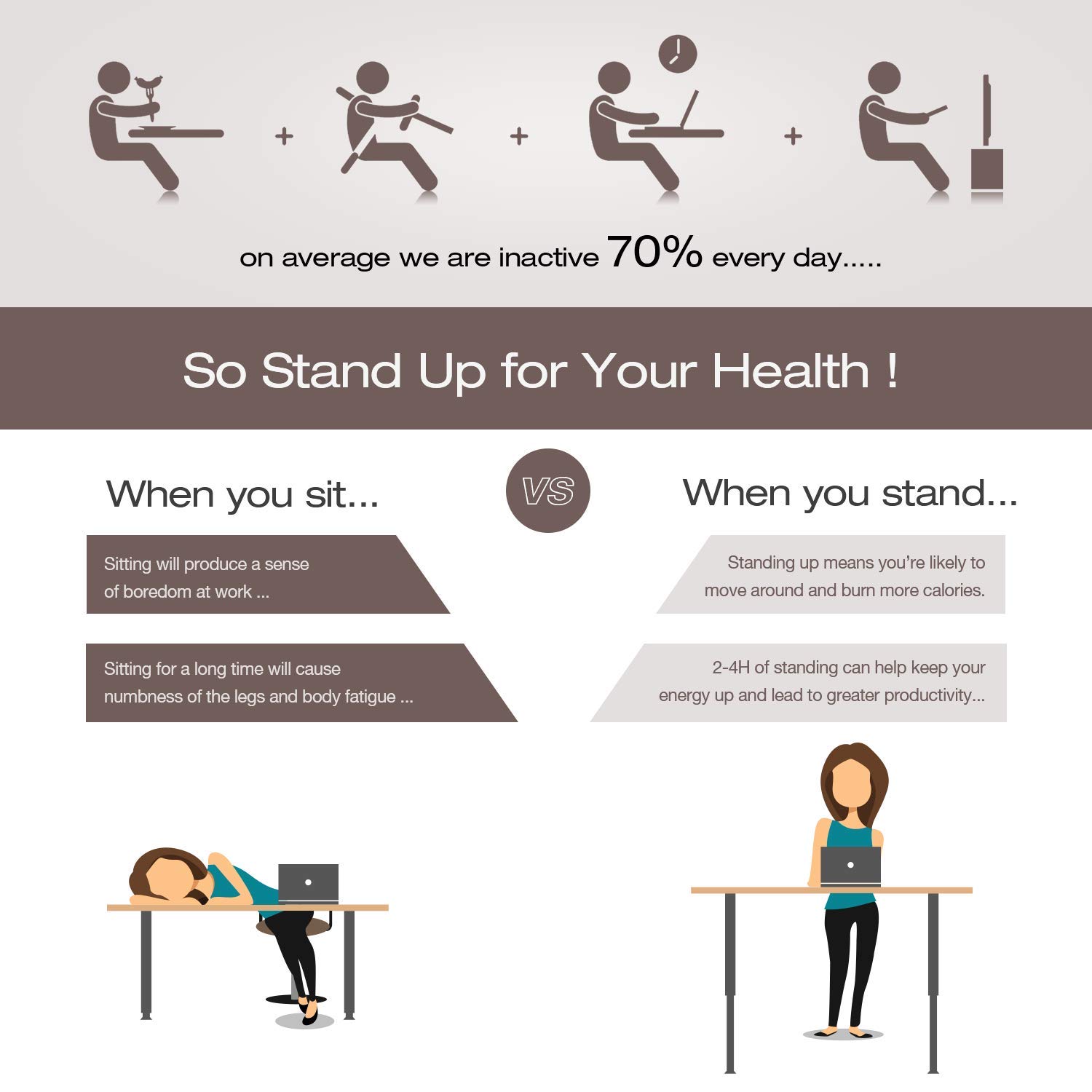 Homall Electric Height Adjustable Standing Desk 55 x 28 Inches Computer Desk Stand Up Home Office Workstation Desk T-Shaped Metal Bracket Desk with Wood Tabletop and Memory Settings (Beige)