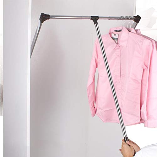 Large Wardrobe/Closet Lifter, Adjustable Width Double Damping Drop-Down Hanger, Saving Space, Suitable for Wardrobe Width 1100-1600MM, Bearing 30KG (Size : 1150-1500mm)