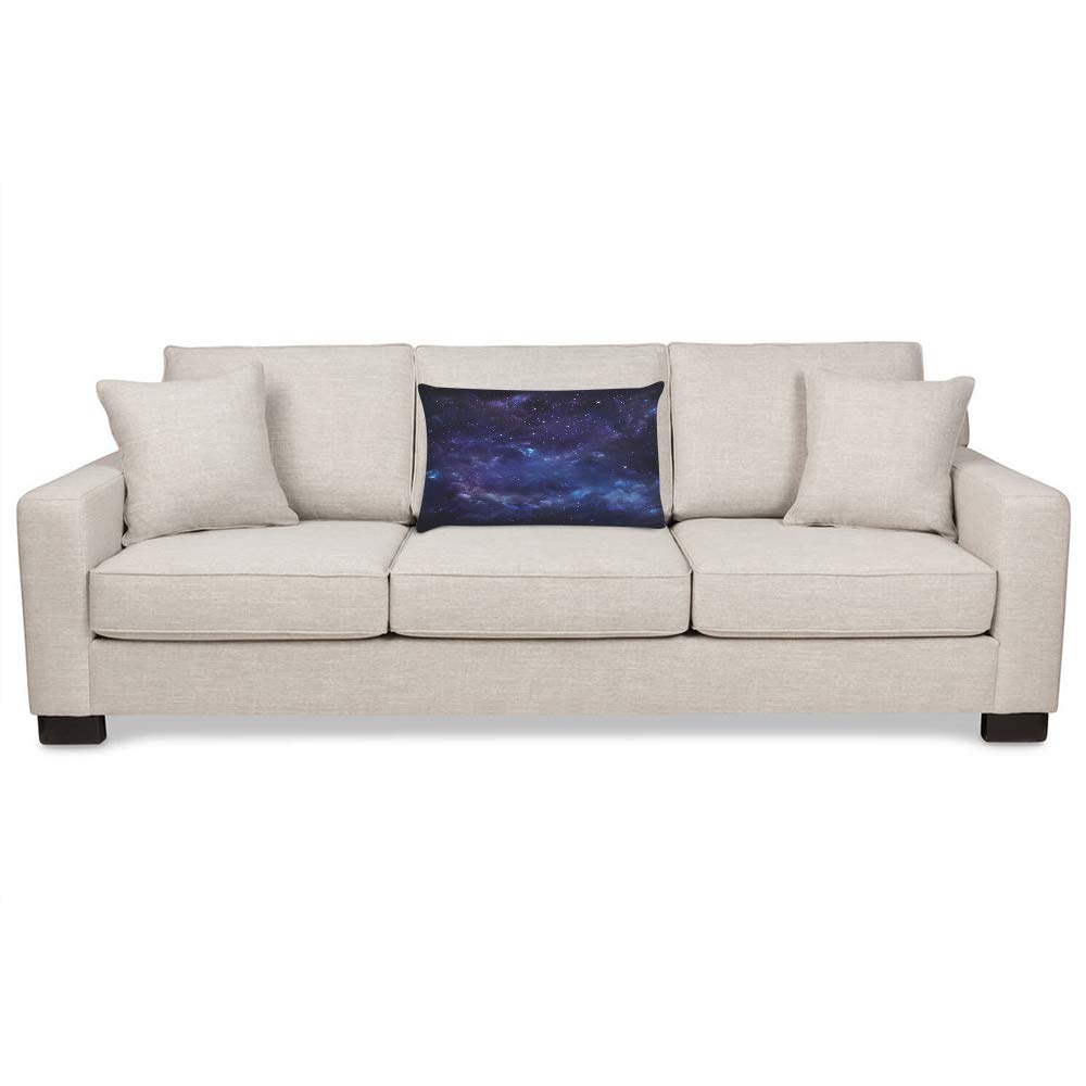 EKOBLA Throw Pillow Cover Starry Sky Galaxy Space Night Time Universe Stars Nebula Black Blue Abstract Decor Lumbar Pillow Case Cushion for Sofa Couch Bed Standard Queen Size 20x30 Inch