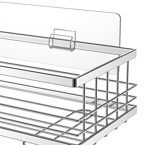 2 Pcs Adhesive for HBlife Shower Caddy, Strong Waterproof Adhesive Strip with Hooks for All HBlife Shower Shelves, Bearing 20 lbs
