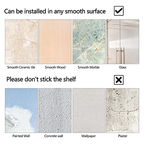 2 Pcs Adhesive for HBlife Shower Caddy, Strong Waterproof Adhesive Strip with Hooks for All HBlife Shower Shelves, Bearing 20 lbs