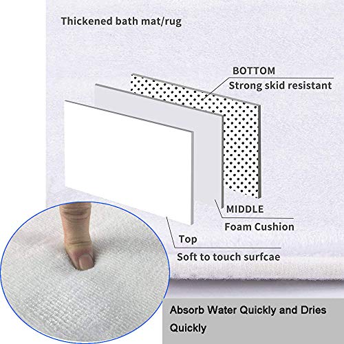 Christmas Shower Curtain Set for Bathroom Decorations,4 Pcs Xmas Element Waterproof Tub Curtains with Bath Rugs, Washable Non-Slip Mat,Toilet Cover and Hooks for Holiday Inside Outside Decor (A42)
