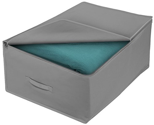 Sorbus Jumbo Foldable Storage Organizer Bag, Great for Clothes, Blankets, Closets, Bedrooms, and More, Canvas (Closet Storage Bag - 1 Pack, Gray)