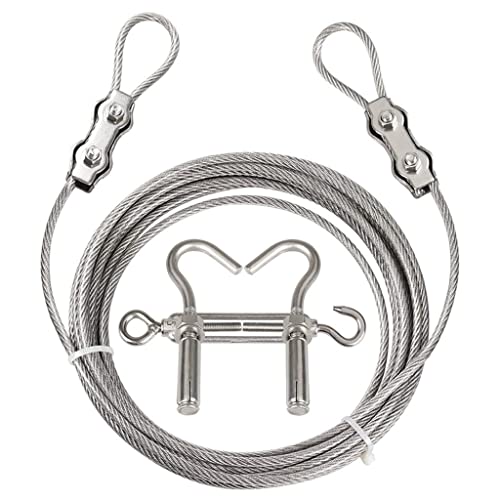 N/A Portable Windproof Clothes Rope with Stainless Steel Cable Fastening System Multifunctional Heavy Duty Laundry Rope