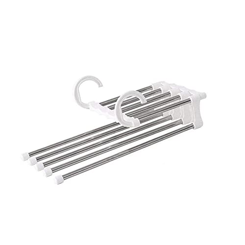 Steel Multifunction Retractable Pants Rack Trouser Hanger Multi-Layer Five Pants Rack one Hanging in Storage