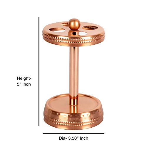 nu steel Hudson Copper finish Bath Accessory Set for Countertop, 4 pcs Luxury Ensemble-Soap Dish, Toothbrush Holder, Tumbler, soap Pump