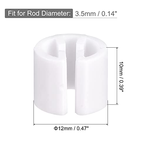 MECCANIXITY Clothes Hanger Marker Blank Fit 3.5mm Rod for Garment Color Coding White Count 100