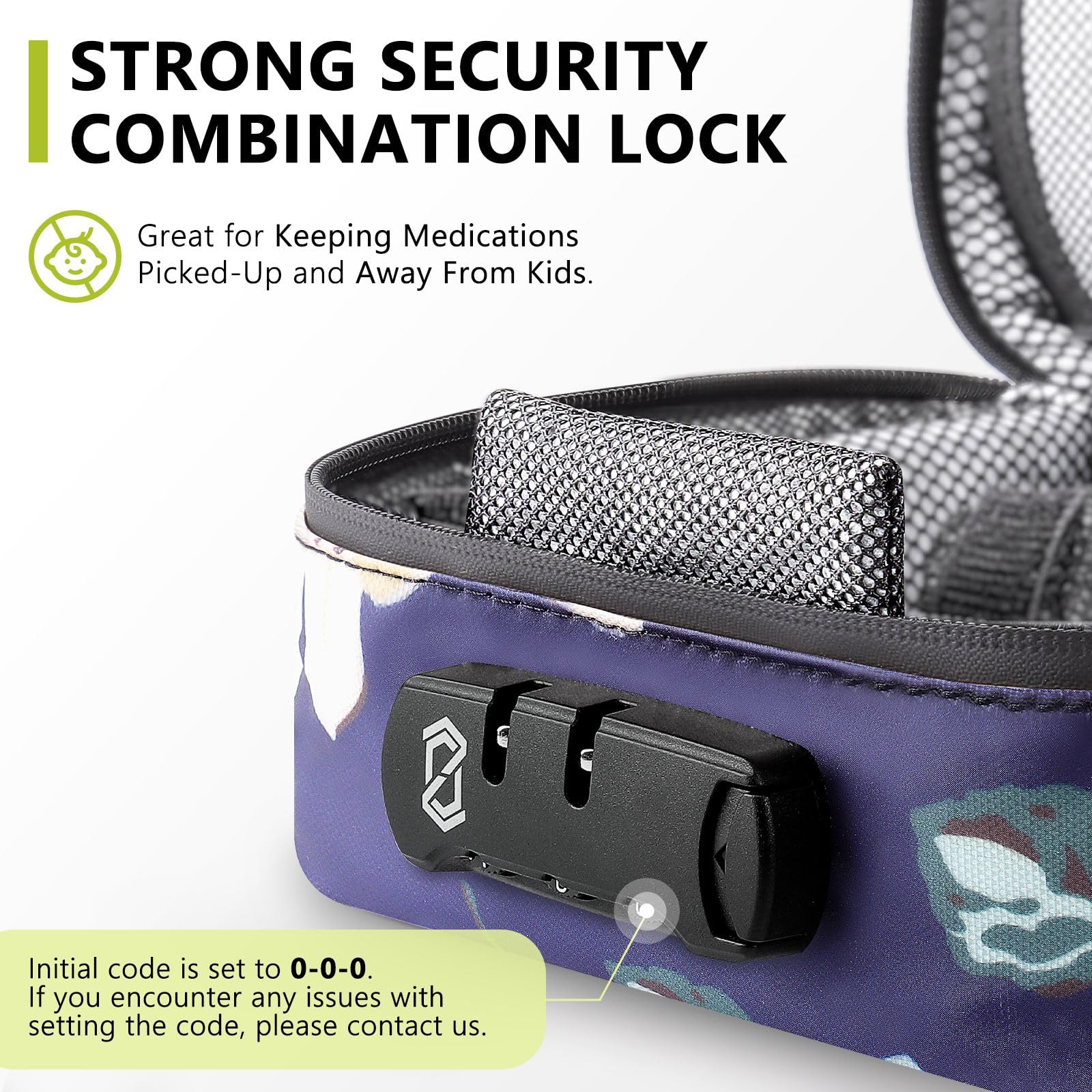 OZCHIN Smell Proof Bag with Combination Lock Tobacco Pipe Pouch Bag File Organizer Case Container Medicine Lock Box Odorless Storage Bag Great Gift for Friend