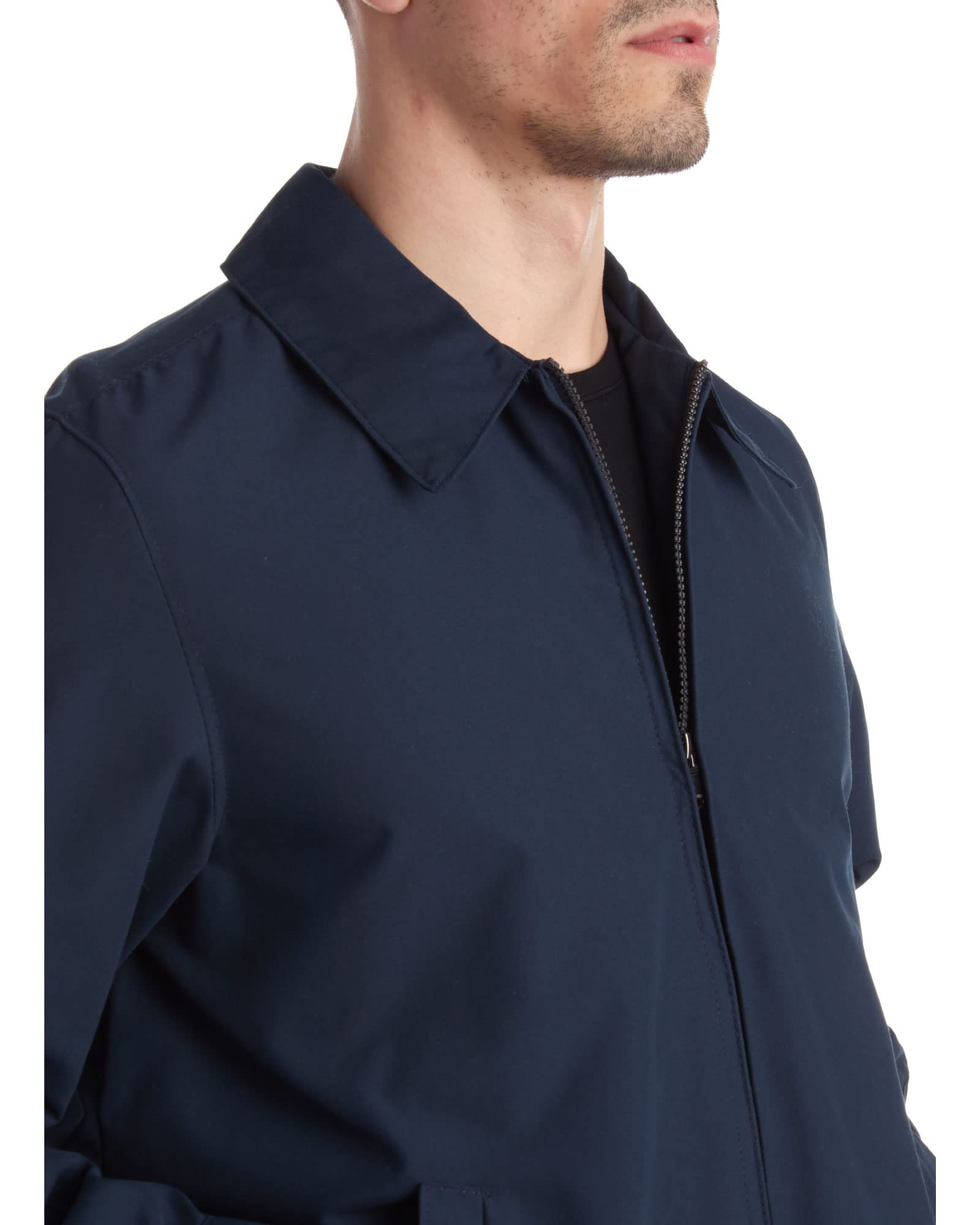 Perry Ellis Men's Golf Jacket - Lightweight Microfiber Water Resistant Windbreaker Jacket for Men with Cinched Waist (S-XL), Size Large, Dark Sapphire