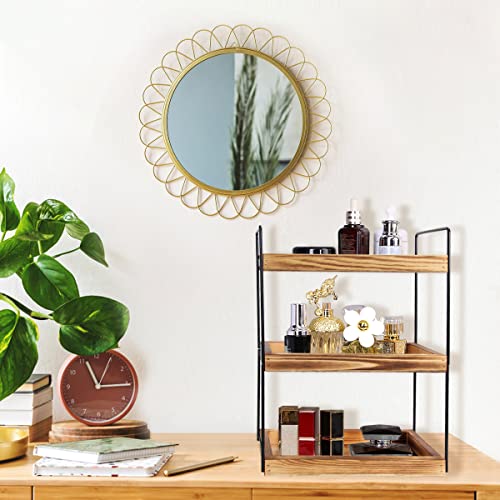 BEIUTAO 3 Tier Bathroom Counter Organizer, Wood Bathroom Countertop, (DIY Install) Bathroom Countertop Organizer and Storage Shelf, Cosmetic Holder Vanity Organizer Bathroom Trays
