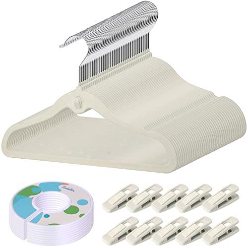 GoodtoU Velvet Baby Hangers 11 Inch Non-Slip Kids Hangers 50 Pack Baby Clothes Hangers for Closet Toddler Hangers Childrens Hangers for Kid Beige