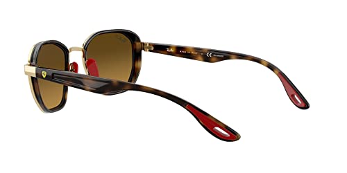 Ray-Ban RB3674M Scuderia Ferrari Collection Round Sunglasses, Gold/Chromance Brown Mirrored Grey Polarized, 51 mm