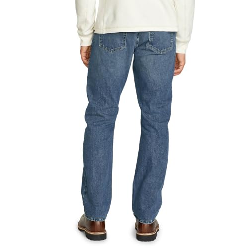 Eddie Bauer Men's Authentic Jeans - Straight, Faded Indigo, 34W x 32L