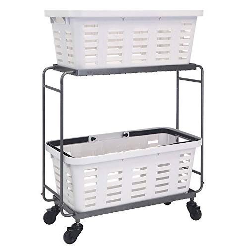 Post General Post General Wagon Iron Wagon with Heavy Duty Basket Long White Iron Wagon Basket Free