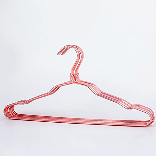 MRBJC Coat Hanger,10/20pcs(41cm),Metal Hangers,Space Saving Clothes Hangers with Notches, Heavy Duty Strong Wire Hanger for Shirt,Dress,Jacket Pink