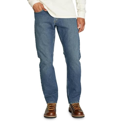 Eddie Bauer Men's Authentic Jeans - Straight, Faded Indigo, 34W x 32L